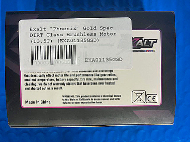 EXA01135GSD Team Exalt "Phoenix" Gold Spec DIRT Class Brushless Motor ...