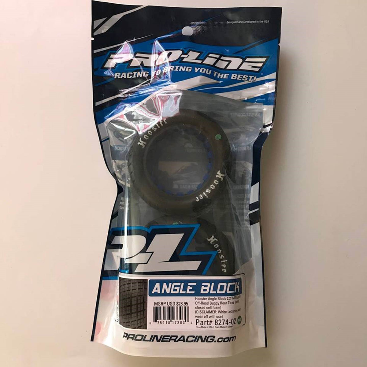 827402 Proline Hoosier Angle Block 2.2 M3 Soft OffRoad Buggy Rear Tire ...